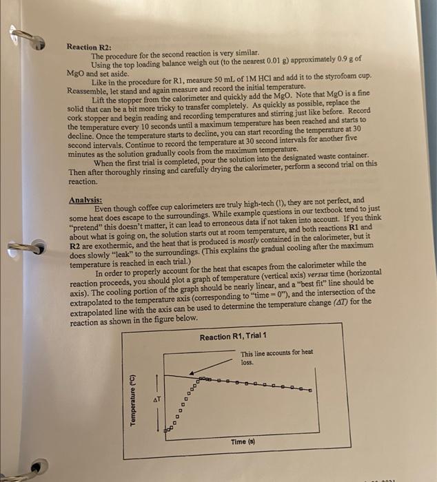 Solved Experiment \#6: Heat of Formation of MgO Chemists are | Chegg.com