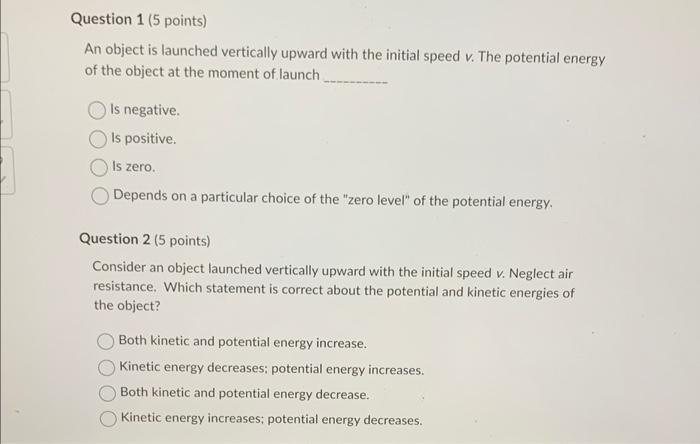 Solved An object is launched vertically upward with the | Chegg.com