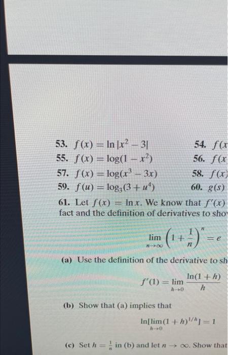 Solved In Problems 23-60, differentiate the functions with | Chegg.com