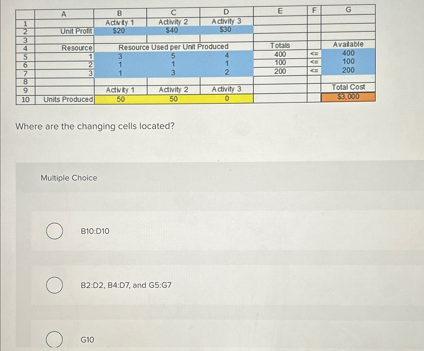Solved Where are the changing cells located?Multiple | Chegg.com