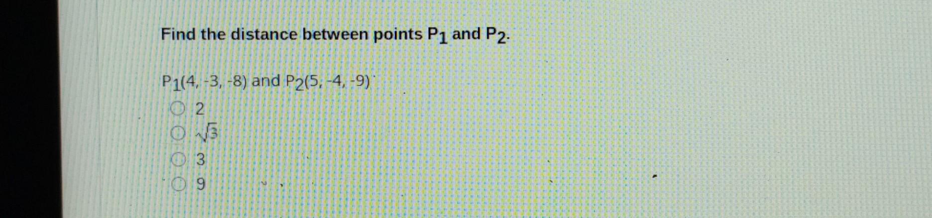 Solved Find the distance between points P1 and P2. | Chegg.com