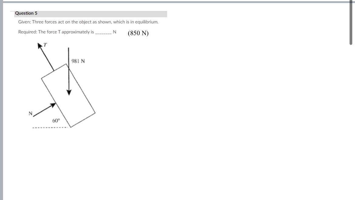 Solved Question 5given Three Forces Act On The Object As
