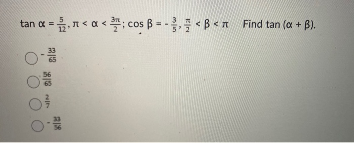 Solved tan a = }, n
