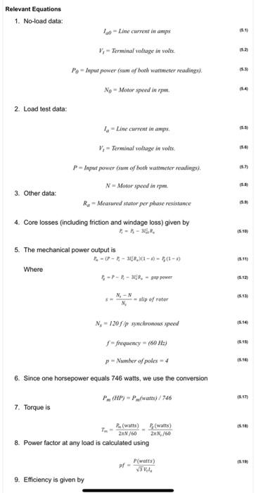 Solved Prelab Induction motors are given NEMA codes that | Chegg.com