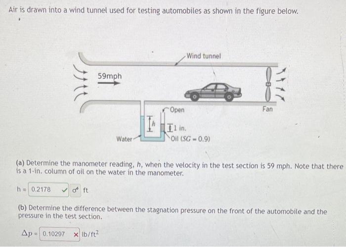 Solved Air is drawn into a wind tunnel used for testing | Chegg.com