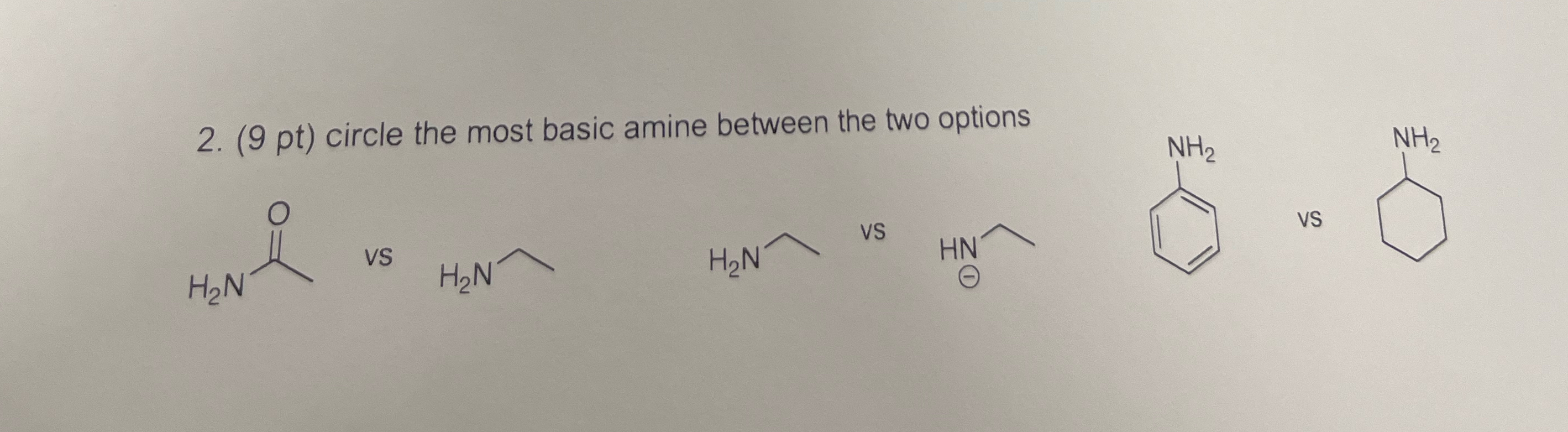 Solved circle the most basic amine between the two options | Chegg.com