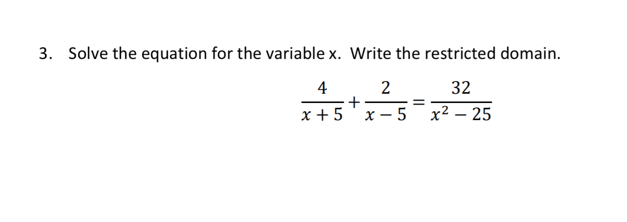 Solved Solve the equation for the variable x. ﻿Write the | Chegg.com
