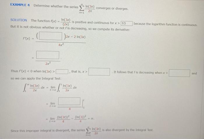 Solved EXAMPLE 4 Determine whether the series (3m) converges | Chegg.com
