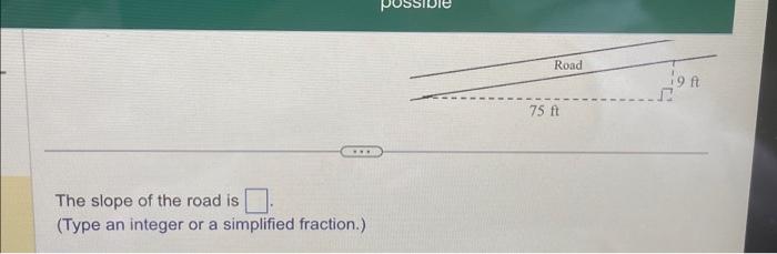 Solved *** The slope of the road is (Type an integer or a | Chegg.com