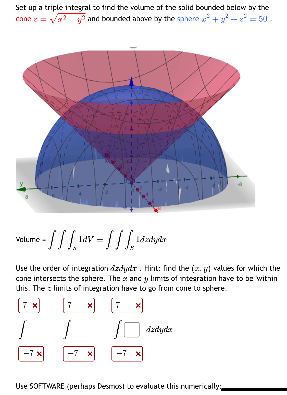 Solved Set up a triple integral to find the volume of the | Chegg.com