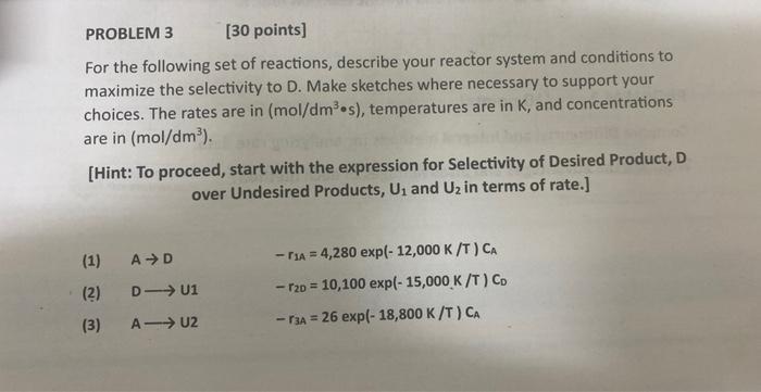 Solved For the following set of reactions, describe your | Chegg.com