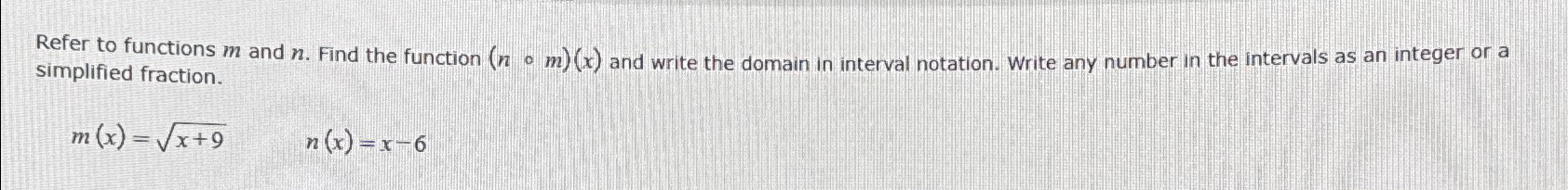 Solved Refer to functions m ﻿and n. ﻿Find the function | Chegg.com