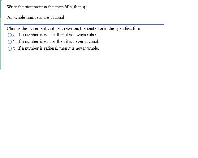 Solved Write the statement in the form 'if p, then q.' All | Chegg.com