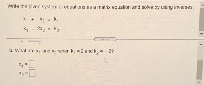 Solved Write the given system of equations as a matrix | Chegg.com