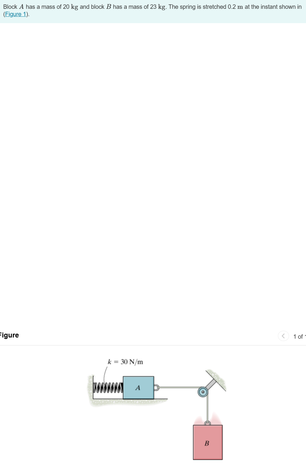 Block \( ﻿A \) ﻿has a mass of 20 ﻿kg and block \( ﻿B | Chegg.com
