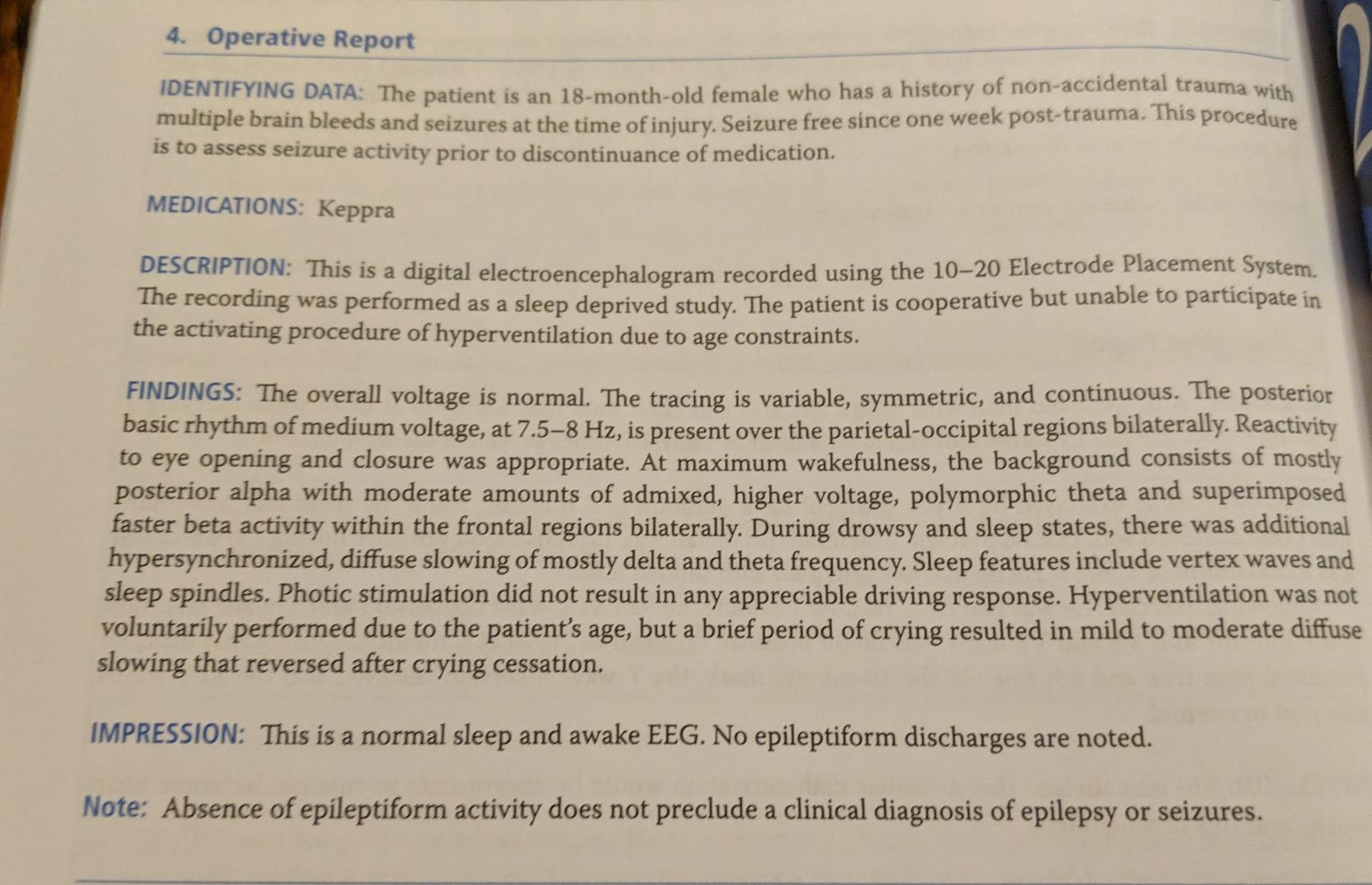 Solved 4. Operative Report IDENTIFYING DATA: The patient is | Chegg.com