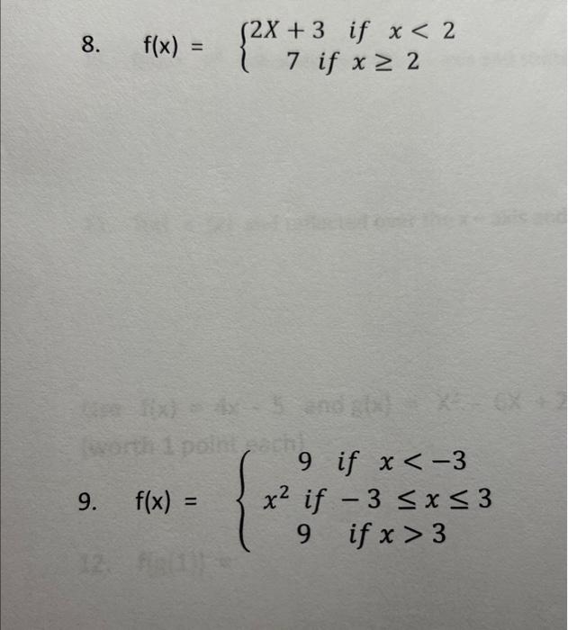 Solved 8. f(x)={2X+3 if x