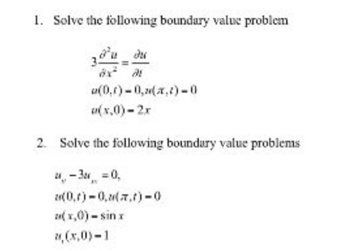 Solved 1. Solve the following boundary value problem del | Chegg.com