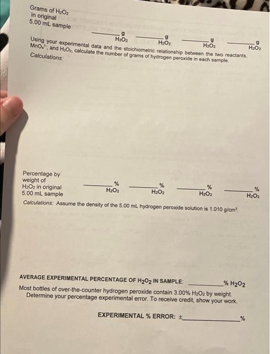 Solved THE TITRATION OF AN OVER-THE-COUNTER HYDROGEN | Chegg.com