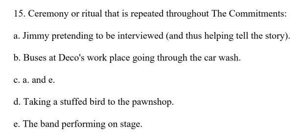 Solved 15. Ceremony or ritual that is repeated throughout | Chegg.com