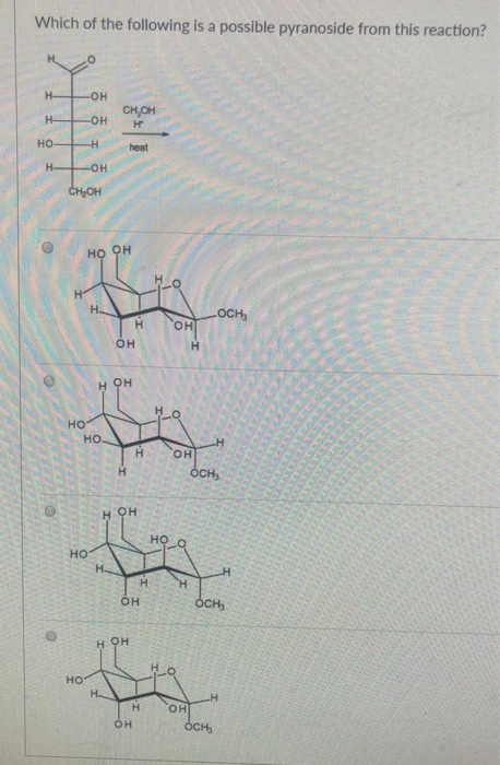 Solved Which of the following is a possible pyranoside from | Chegg.com