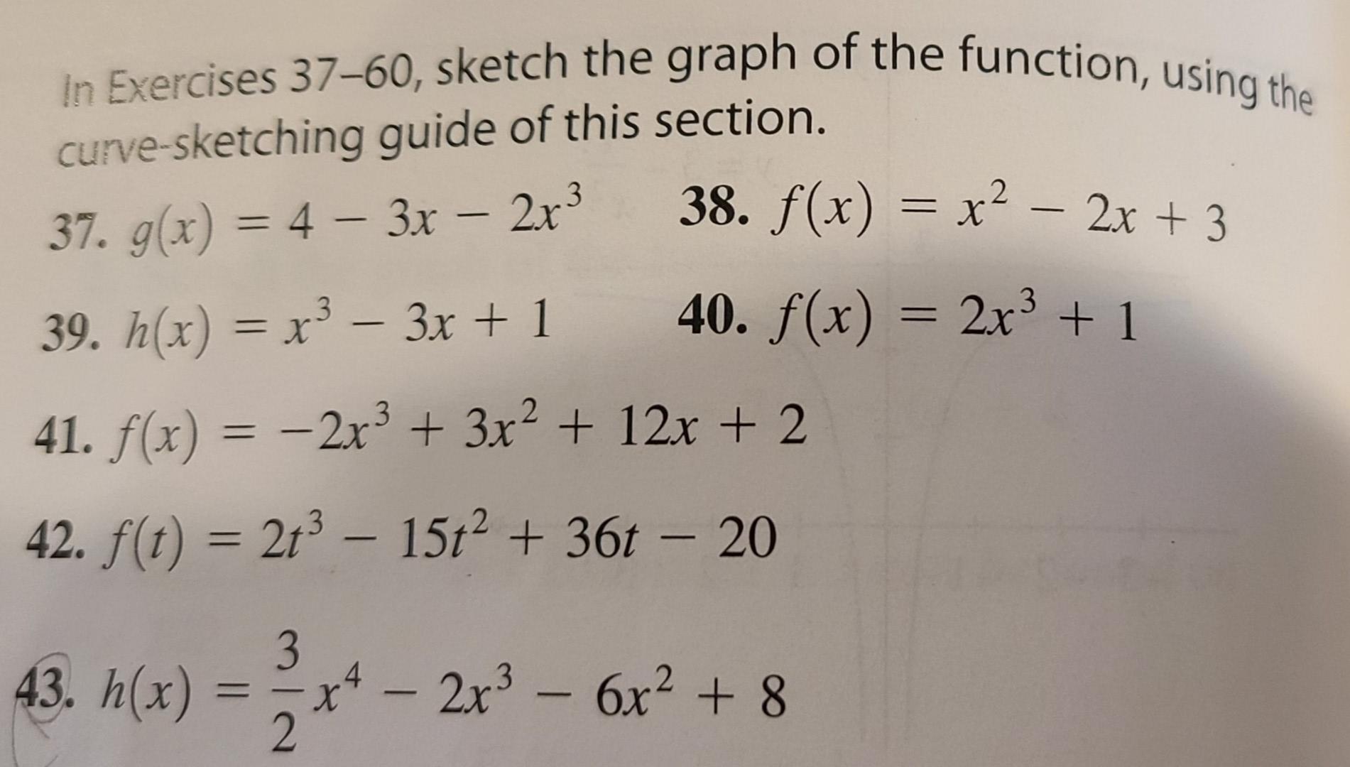 Solved = = - In Exercises 37-60, sketch the graph of the | Chegg.com