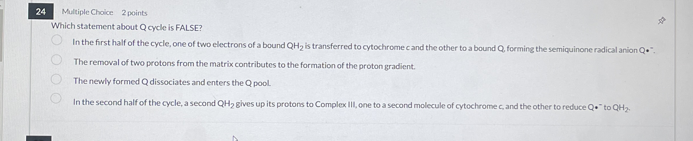 High Quality SOLUTION 24 ﻿Multiple Choice 2 ﻿pointsWhich statement about Q | Chegg.com