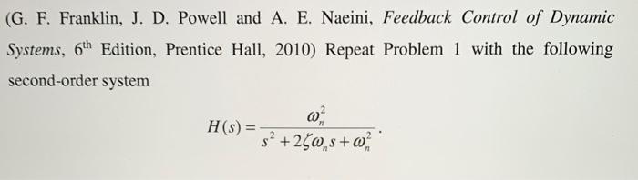 Solved (G. F. Franklin, J. D. Powell and A. E. Naeini, | Chegg.com