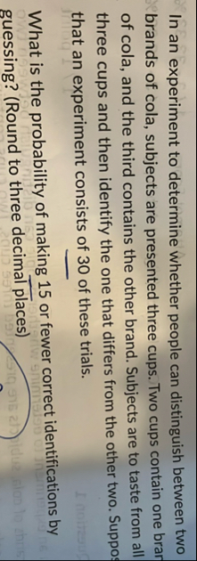 Solved In an experiment to determine whether people can | Chegg.com