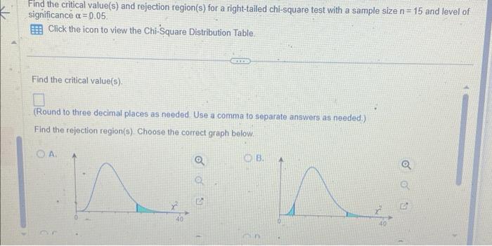 Solved Find the critical value(s) and rejection region(s) | Chegg.com