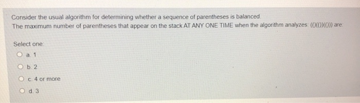 Solved Consider the usual algorithm for determining whether | Chegg.com