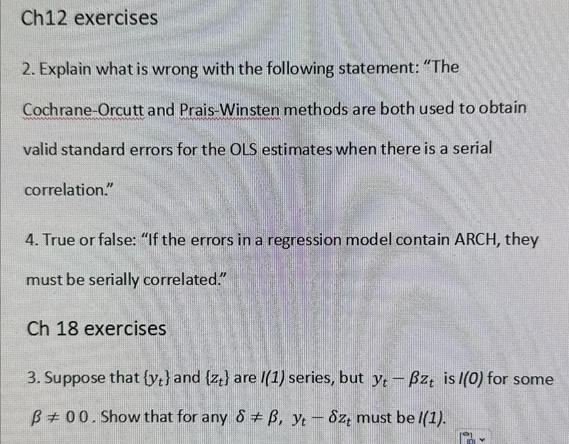 Solved Ch12 ﻿exercises2. ﻿Explain what is wrong with the | Chegg.com