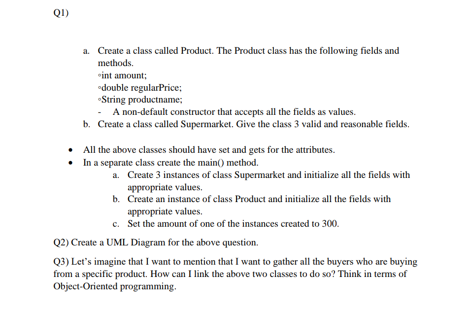Solved a. Create a class called Product. The Product class | Chegg.com
