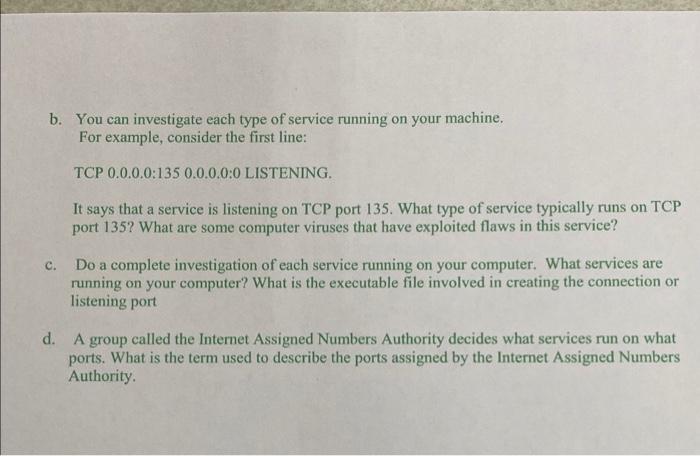 Solved 3) Run "netstat -an" from the command prompt on your | Chegg.com