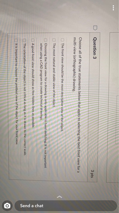 Solved LE Question 1 3 pts In general, technical drawings | Chegg.com
