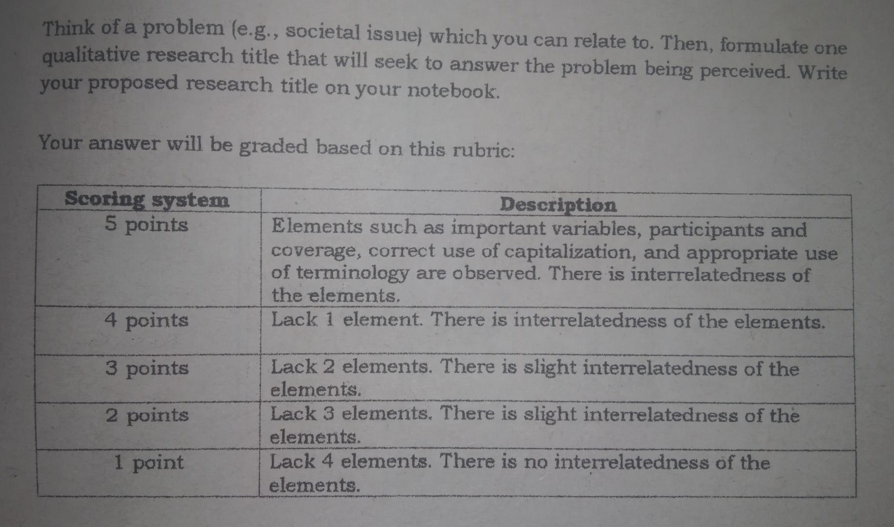 Solved Formulate One Qualitative Research Title Based On