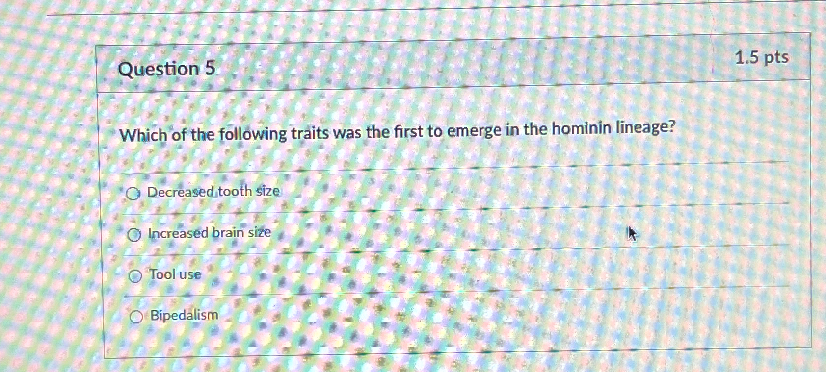 Solved Question 51.5ptsWhich of the following traits was the | Chegg.com