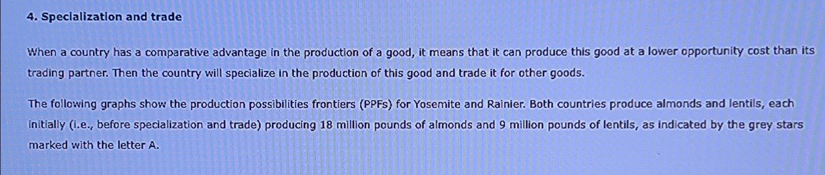 Solved Specialization and tradeWhen a country has a | Chegg.com