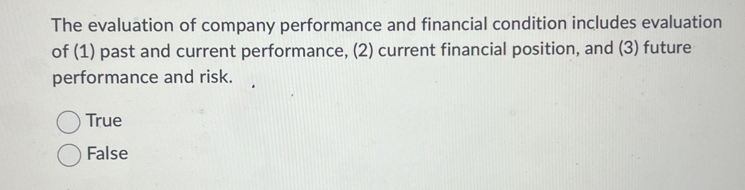 The evaluation of company performance and financial | Chegg.com