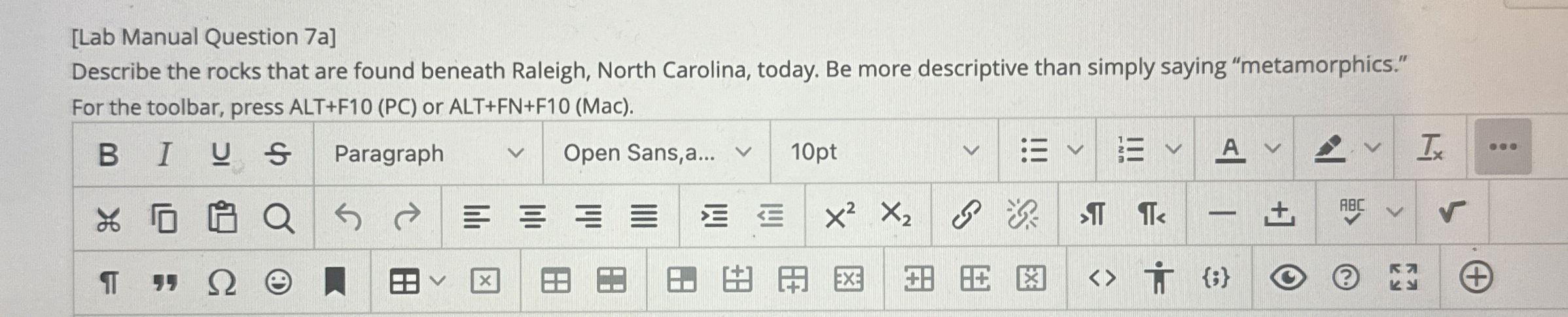 Solved [Lab Manual Question 7a]Describe the rocks that are | Chegg.com