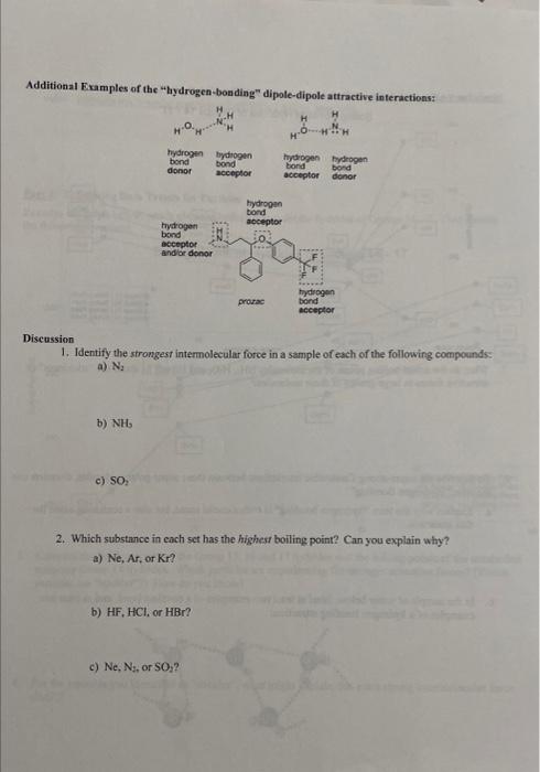 Solved Additional Examples of the "hydrogen-bonding" | Chegg.com
