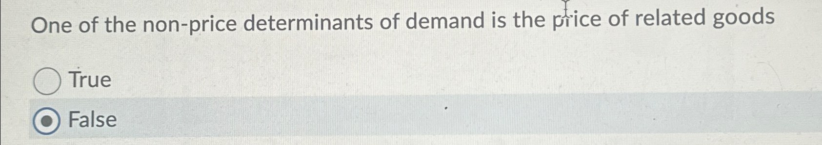 Solved One of the non-price determinants of demand is the | Chegg.com