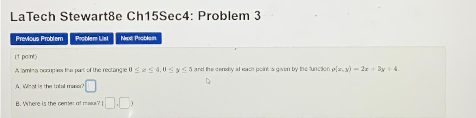 Solved LaTech Stewart8e Ch15Sec4: Problem 3(1 ﻿point)A | Chegg.com