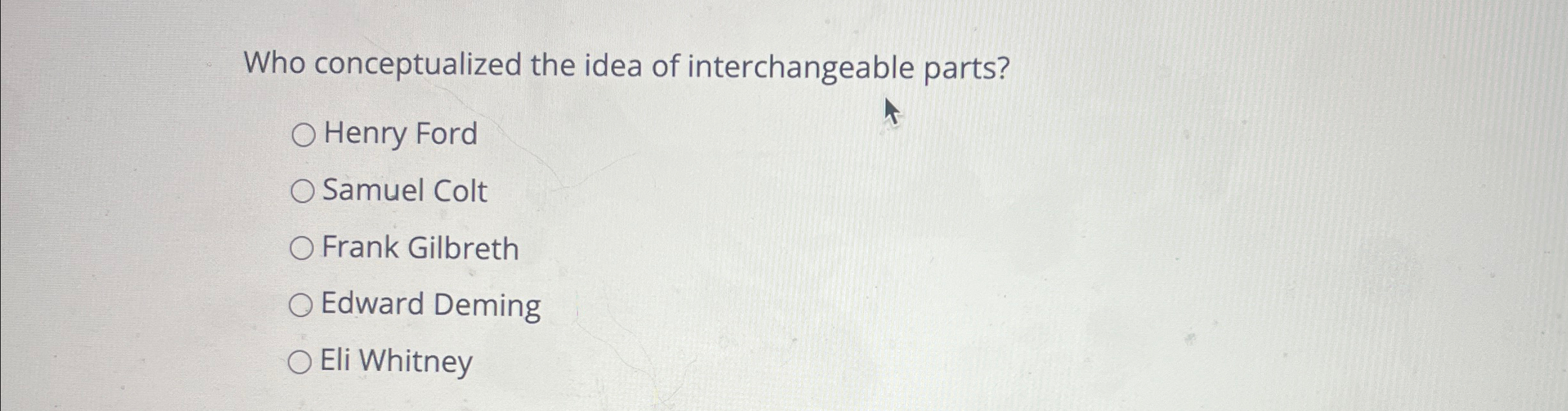 Solved Who conceptualized the idea of interchangeable | Chegg.com