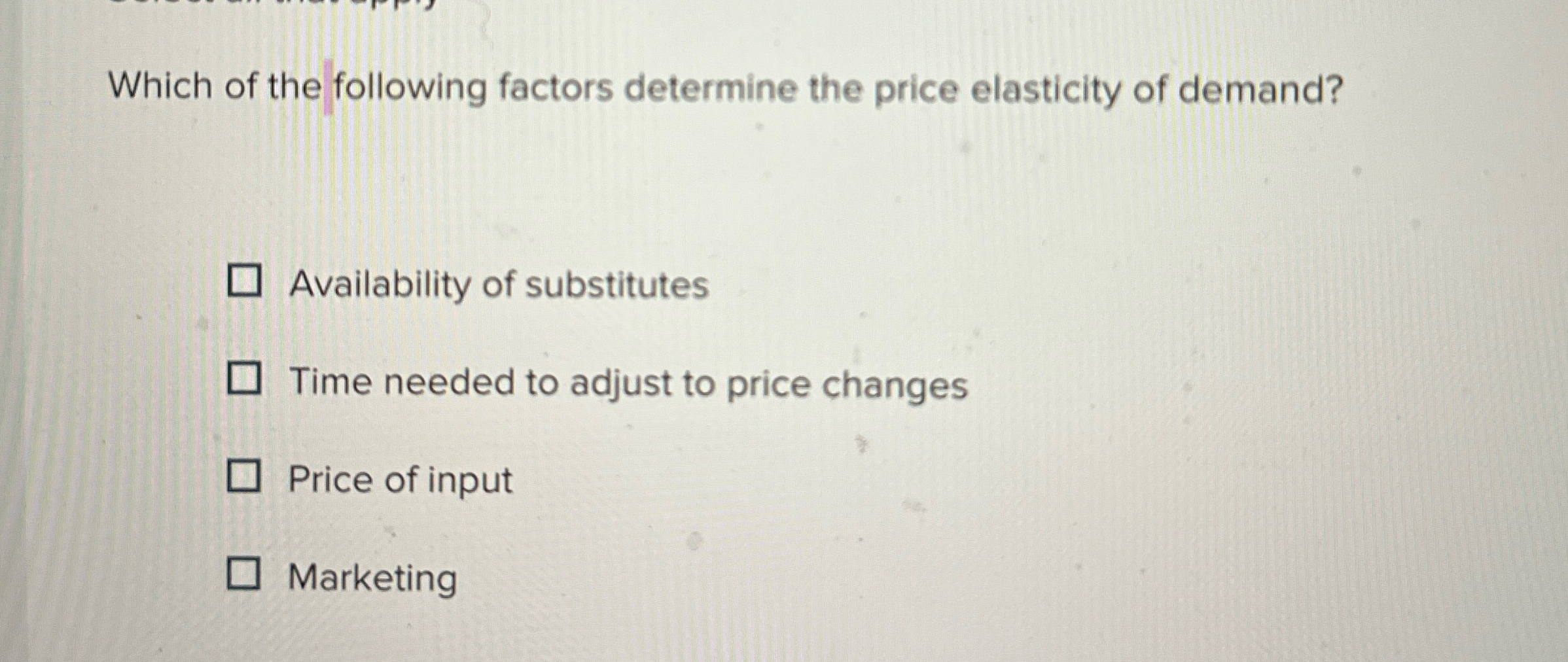 Solved Which of the following factors determine the price | Chegg.com