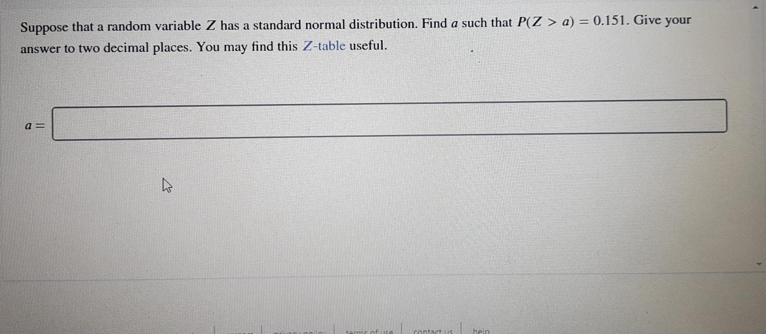 Solved Suppose that a random variable Z has a standard | Chegg.com