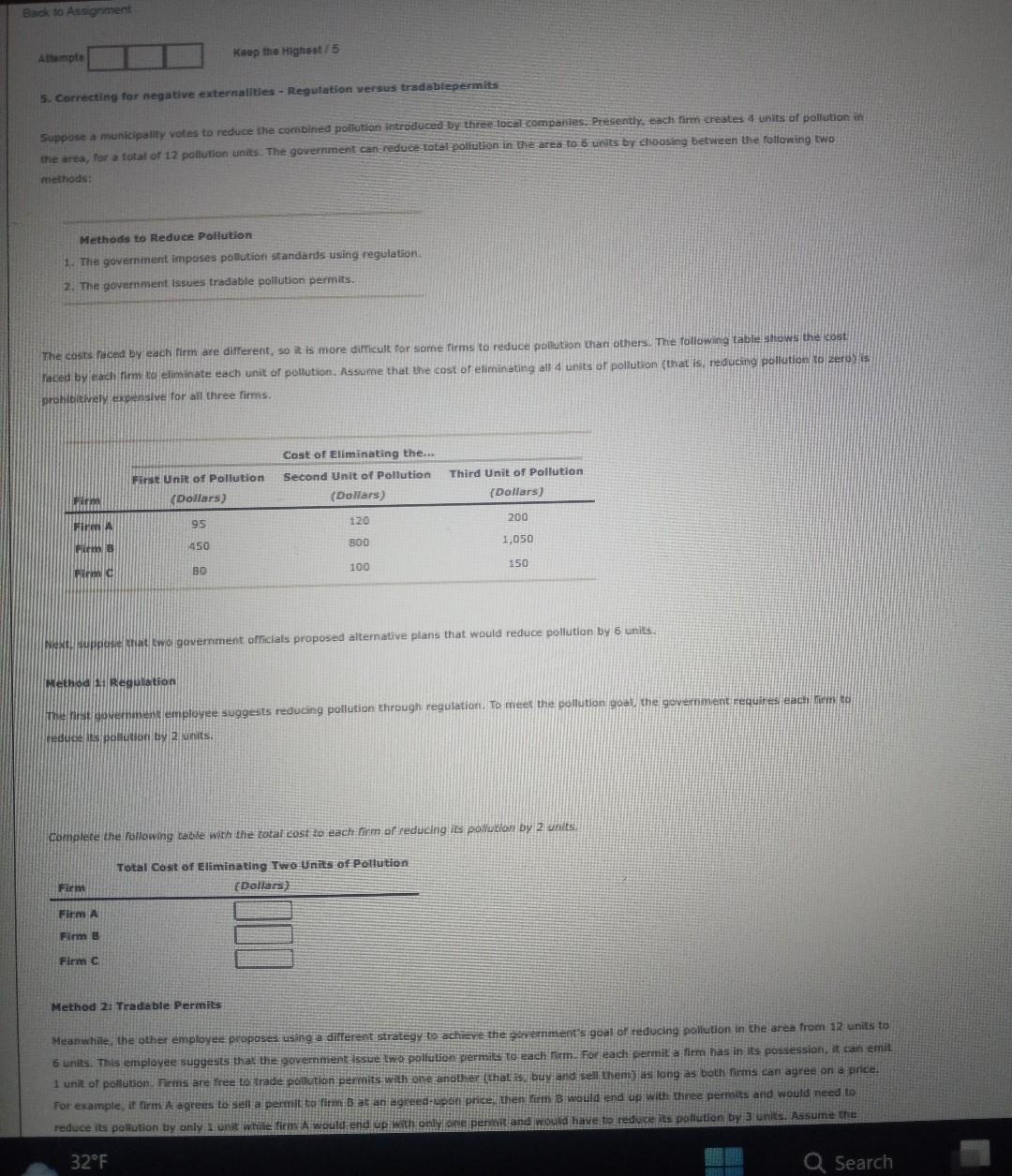 Solved 5. Correcting for negative externalities - Regulation | Chegg.com
