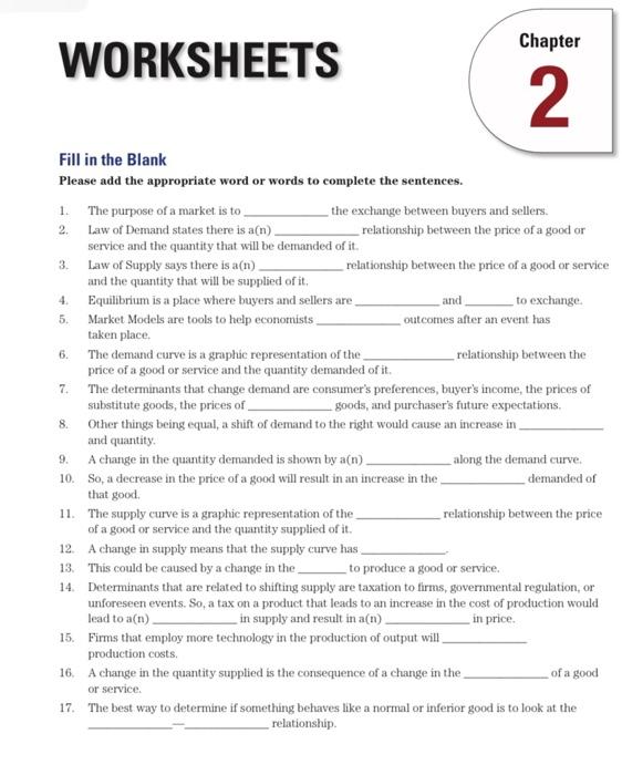 Solved Fill in the Blank Please add the appropriate word or | Chegg.com