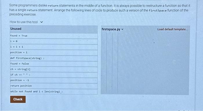 Solved Some programmers dislike return statements in the | Chegg.com