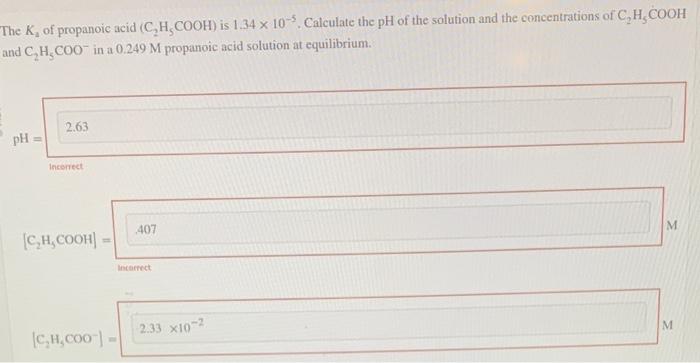 Solved The K2 of propanoic acid (C2H5COOH) is 1.34×10−5. | Chegg.com